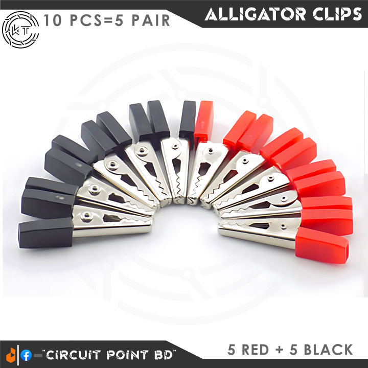Alligator Clips / Crocodile Clips Connector 10Pcs (5 Pair = 5 Red + 5 ...