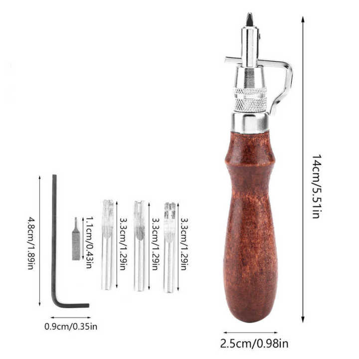 Professional 5 In 1 Multifunctional Leather Craft Tool Stitching ...