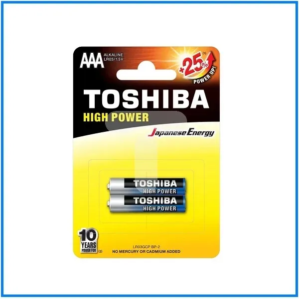 TOSHIBA High Power Japanese Energy AAA Alkaline Battery - (1 Pair ...