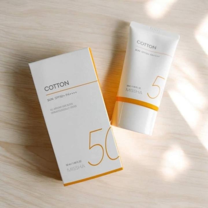 Missha All Around Safe Block Cotton Sun Cream SPF 50+ PA+++ 50ml ...