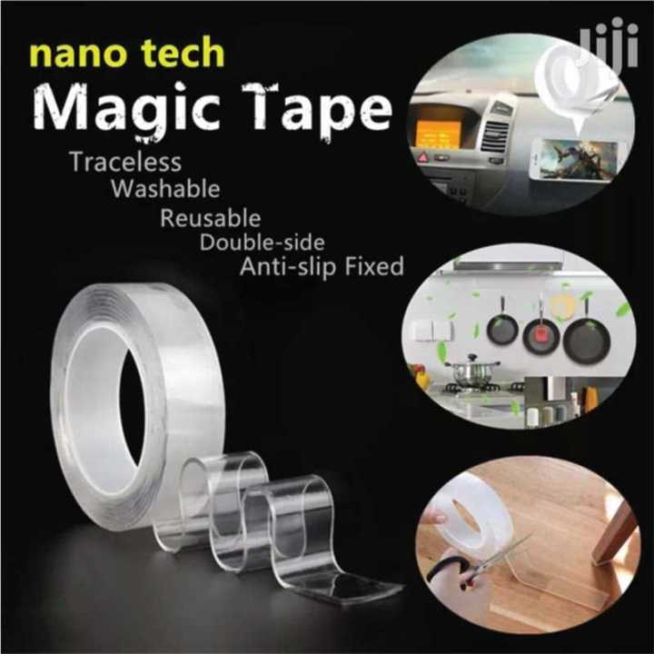 1M-Nano Magic Double Side Adhesive Tape 2CM Wide Reusable Clear ...