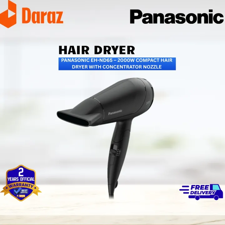 Panasonic EH-ND65 – 2000W Compact Hair Dryer with Concentrator Nozzle ...