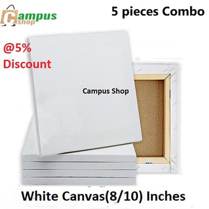5 pieces Combo of (8″/10″) Inches Drawing Canvas – White | Daraz.com.bd
