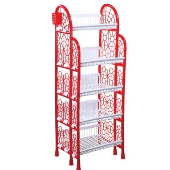 Premium Kitchen Rack 5 Step - Red and White | Daraz.com.bd