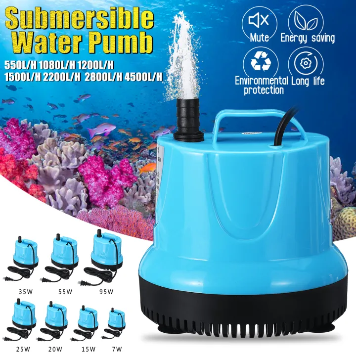 Submersible Water Pump Aquarium Fish Pond Tank Spout Marin AC 220-240V ...