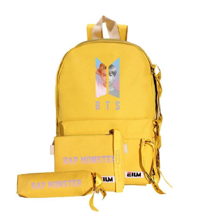 BTS School Bag Bangtan Boys Backpack Canvas Bag JIN SUGA J-HOPE RM ...