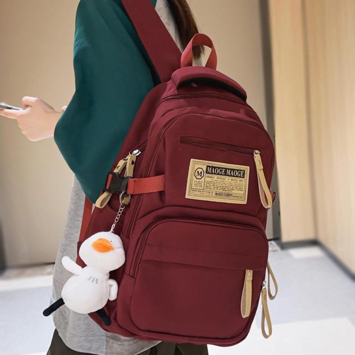 New Cool Male Travel High Capacity Female Red Laptop Bag Girl Boy ...