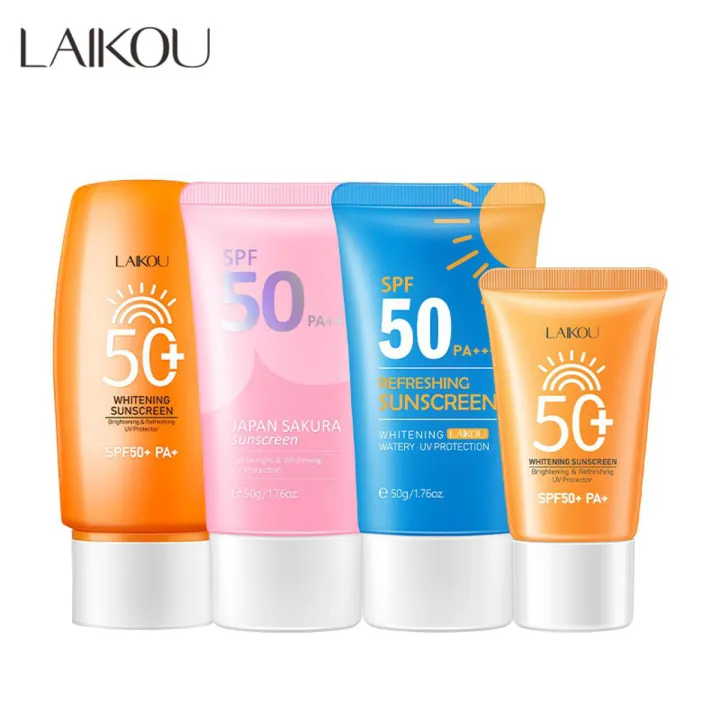 LAIKOU Sakura/Whitening/refreshing/bighting Sunscreen combo 4 PCS Set ...