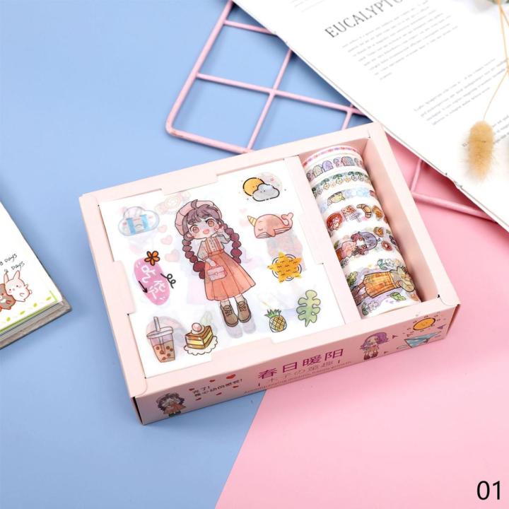 16Pcs/Set Stickers Washi Tapes Set DIY Scrapbooking Diary Journal ...