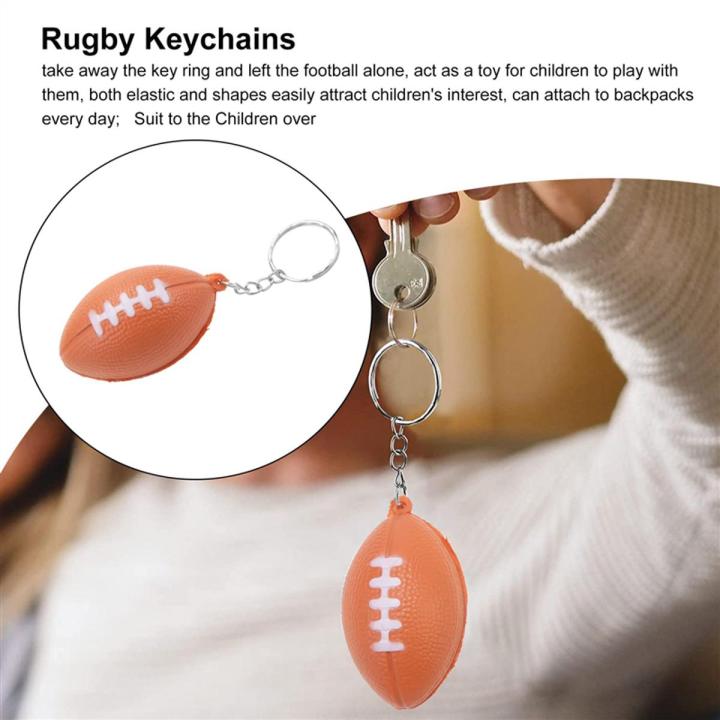 FORIDE 20 Pack Rugby Ball Keychains for Party Favors,Rugby Stress Ball ...
