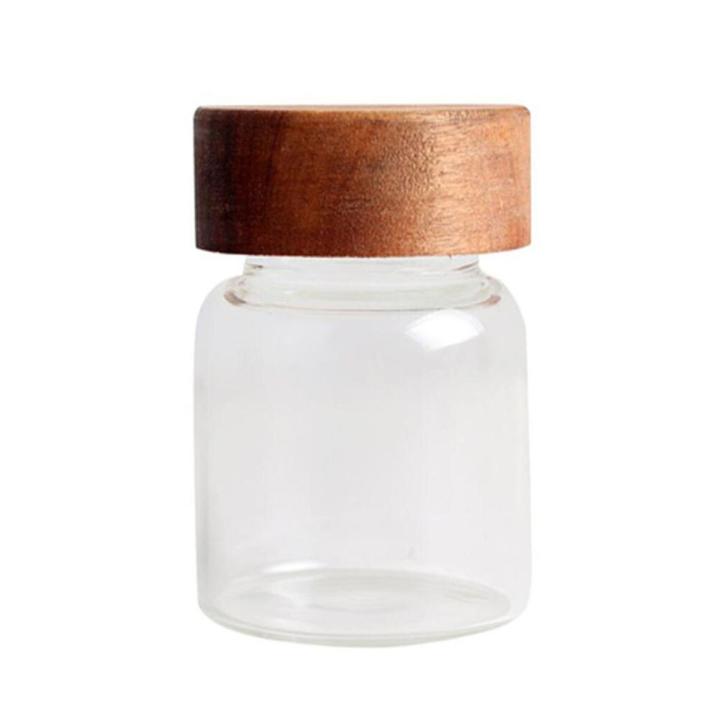 【happy one】Round Canister Practical Glass Jar Empty Storage For Tea ...