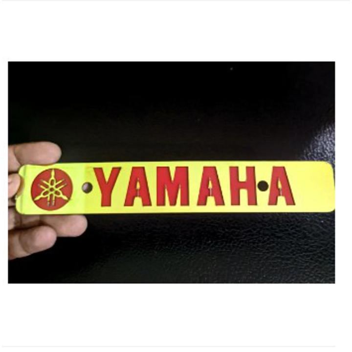 Yamaha Name Plate Stainless Steel & PVC For Bike Yamaha Name Plate ...