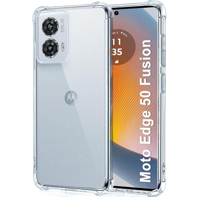 For Motorola Edge 50 Fusion Luxury Crystal Clear Case Soft Silicone ...