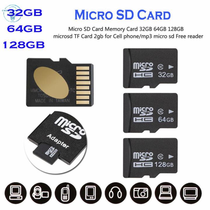 32GB 64GB 128GB Micro SD Cards Class 10 (microSD) Memory Card Made in ...