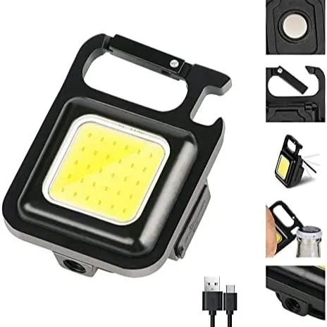 COB Rechargeable Keychain Light for bike. can use multi purpose and ...