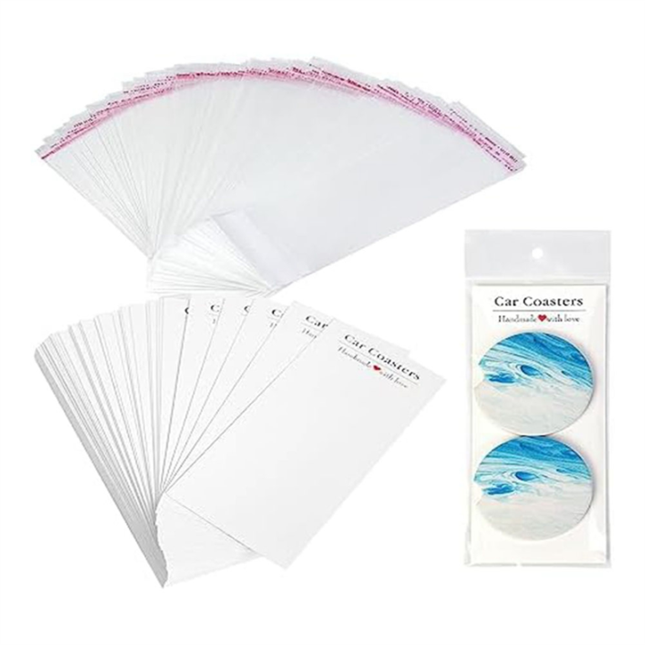 100 PCS Car Coaster Pack White Paper Sublimation Car Coaster Card with ...