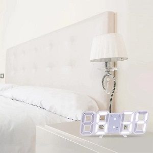 3d Led Digital Wall Clock, Bedroom Desk Alarm Clock Digital Wall Clock ...