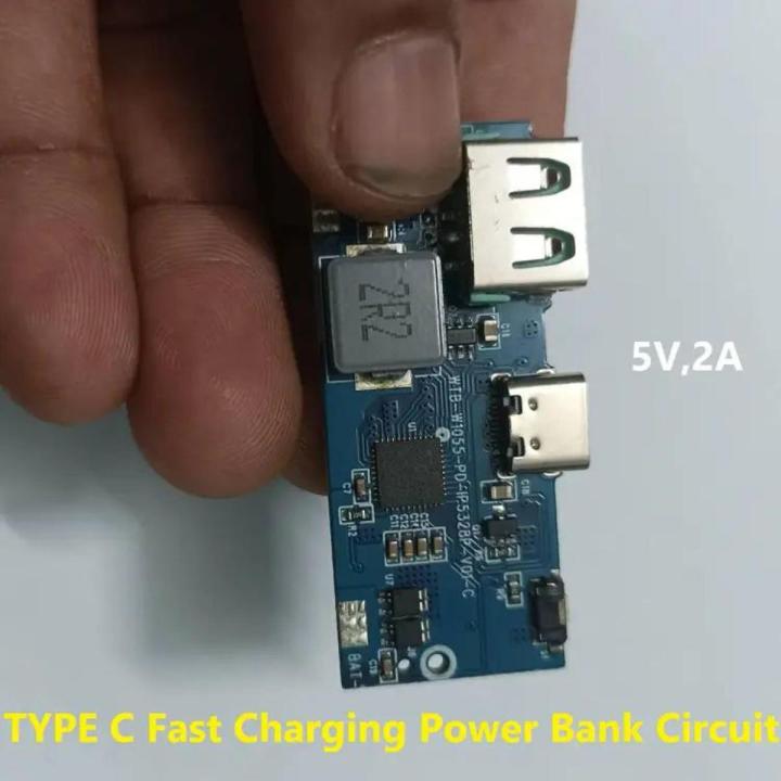 1946 TYPE C Power Bank Circuit Input DC 5V 2A Micro USB & Type-C Port Output DC 5V 2.1A Dual USB ...