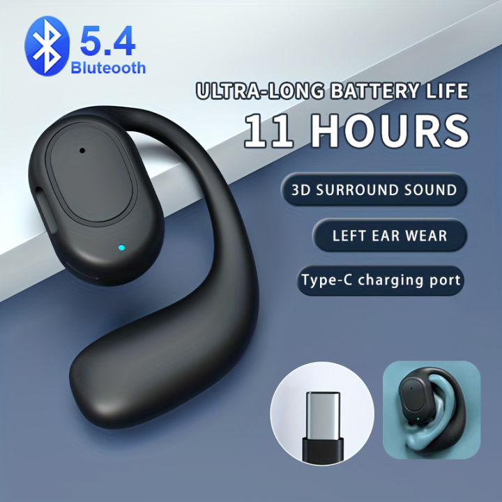 Bluetooth 5.4 Earphones Ear Clip Bluetooth Headphones Sports Wireless ...