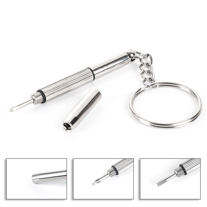 3 in 1 Aluminum Steel Eyeglass Screwdriver Sets with Keychain ...