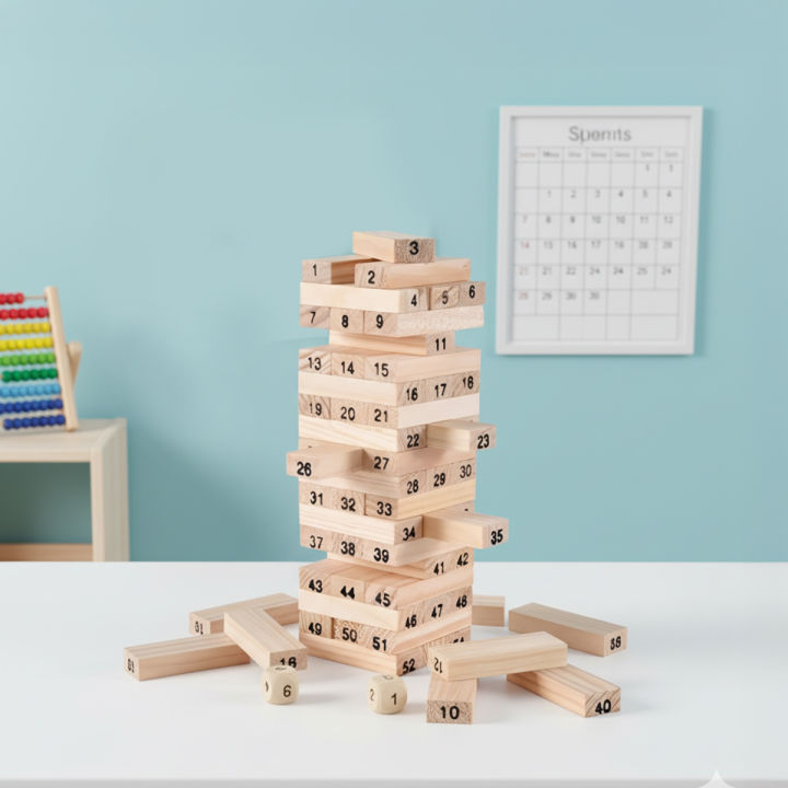 Wooden Blocks Game for Kids Gaming Classic Jenga, Tower Game ...
