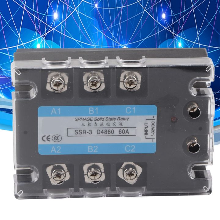 3 Phase Solid State Relay SSR-3 D4860 60A DC‑AC 480V Distribution ...