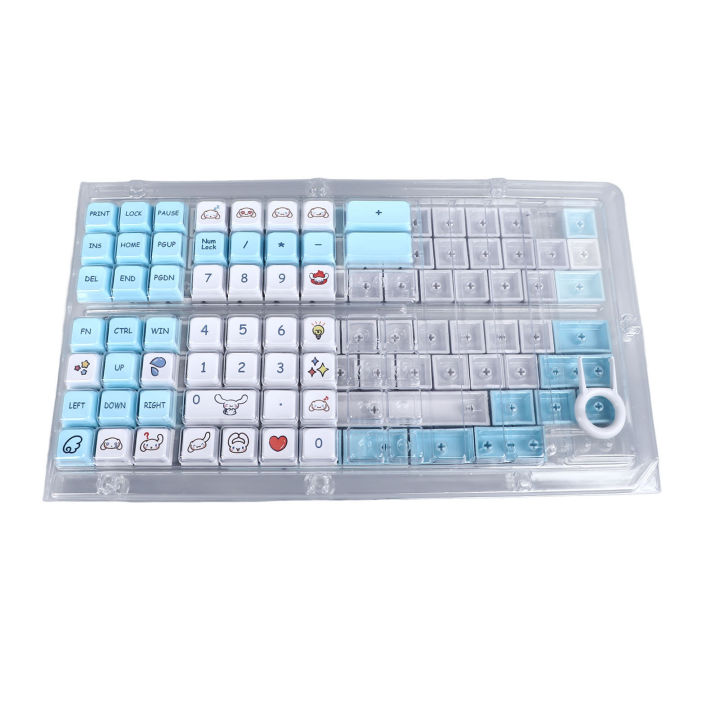 129 Keys Keycaps for XDA Height Accurate Keystrokes Blue White Cute ...