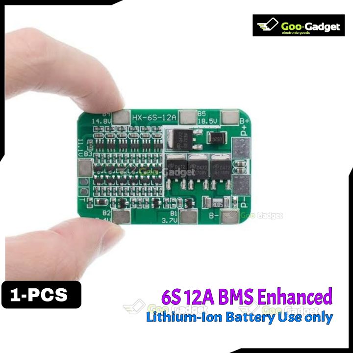 6S 12A 24V PCB BMS Protection Board for 6-Pack 18650 Li-ion Battery Cell Module with Overcharge ...