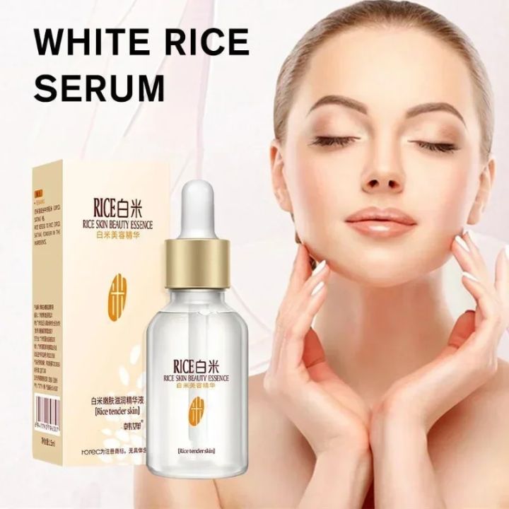 White Rice Face Serum Shrink Pores Brightening Whitening Cream Anti ...