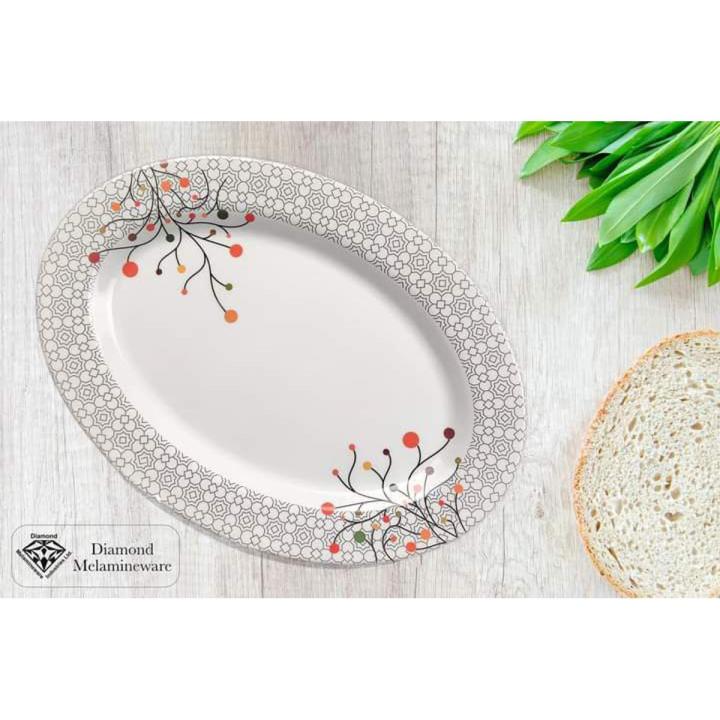 16" Rice Dish Oval Diamond Melamine(Multicolor) 1Pc. | Daraz.com.bd