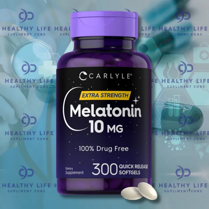 Carlyle Melatonin 10mg | 300 Softgels | Extra Strength Support for ...