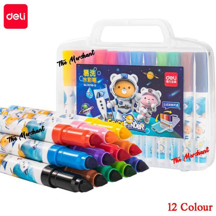 Deli 70738-12 Water Color Felt Pen - 12 Colours | Daraz.com.bd