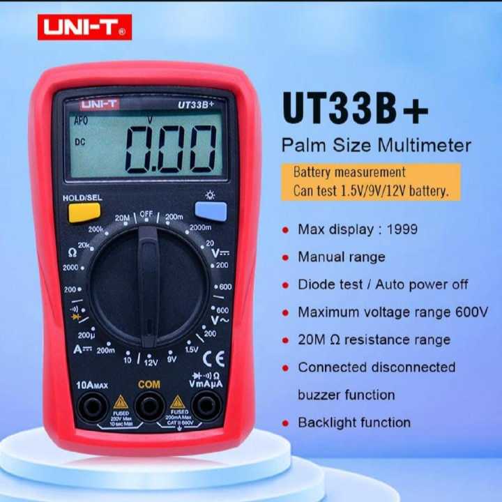 UNI-T UT33B+ Digital Avo Multimeter AC/DC Volt, Ampere Resistance ...