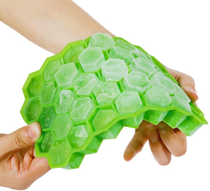 37 Cavity Ice Cube Tray Silicone cooler Ice Mold with Lid Fruit Juice ...