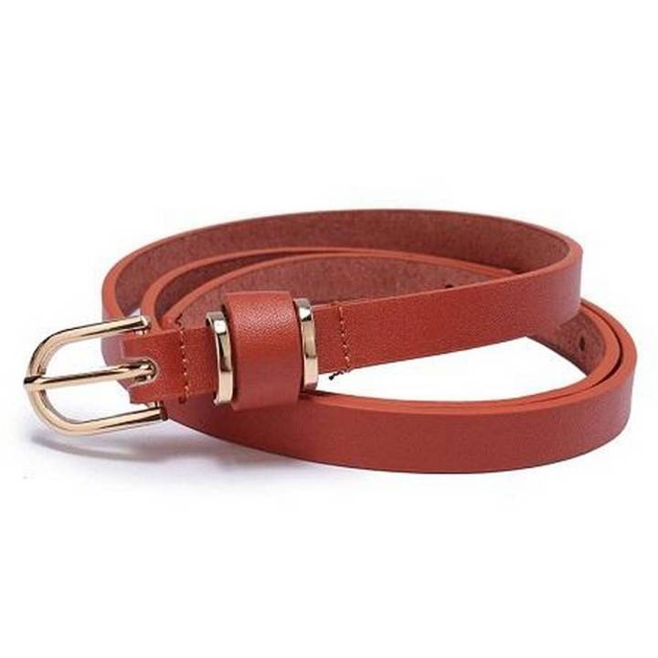 Leather Formal Belt For Ladies - Brown Color | Daraz.com.bd
