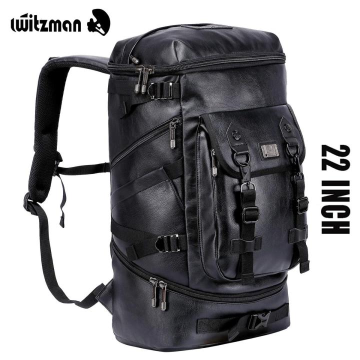 Witzman PU Leather Travel Backpack for Men and Women - Black | Daraz.com.bd