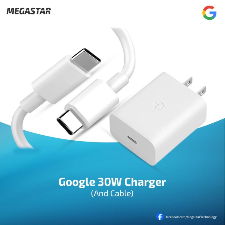 Google 30W Power Adapter/ Charger With Google Type C2C Cable Bundle ...