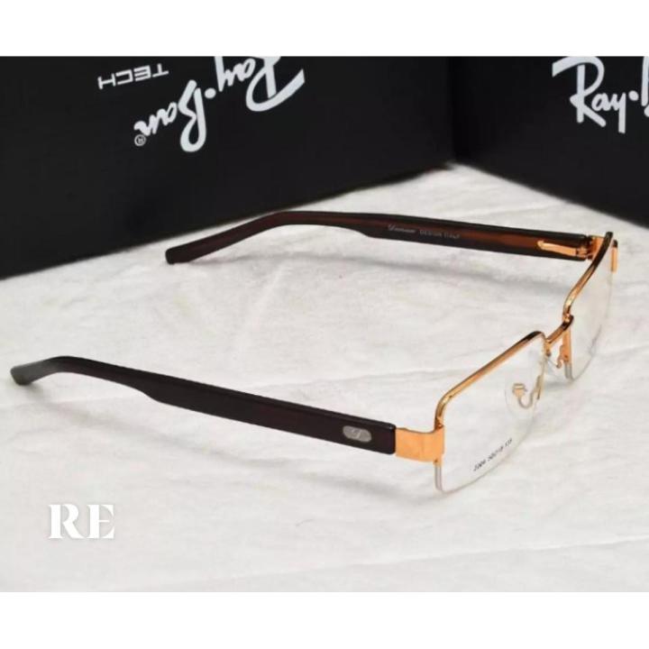 New Danson Full Metal Rectangle Half Rim Golden Color Eyeglass Frame ...