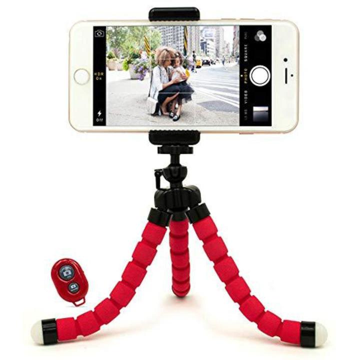 Mobile Phone Camera Flexible Octopus Tripod Holder Mount Stand - Red ...