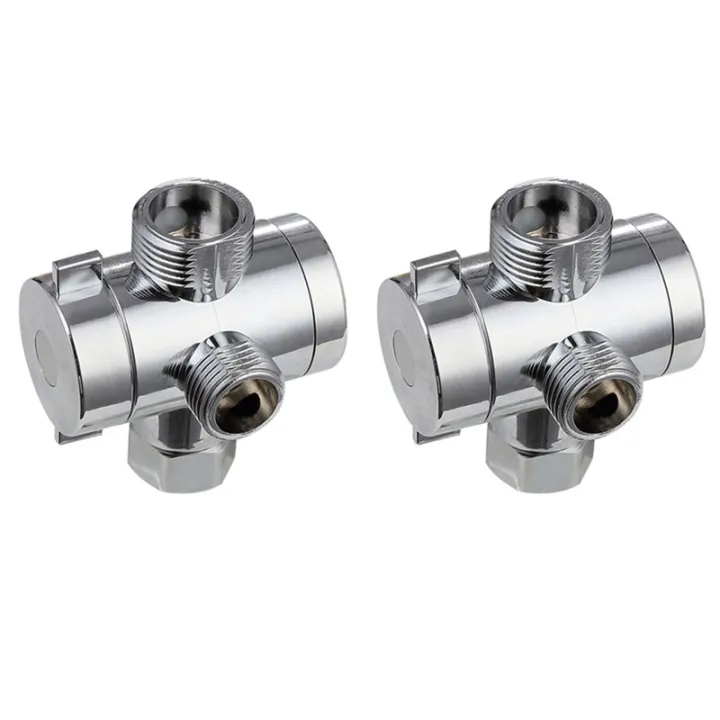 TWEXQNY 2X ABS Chrome 3 Way Diverter Hose Fitting T Shape Adapter ...