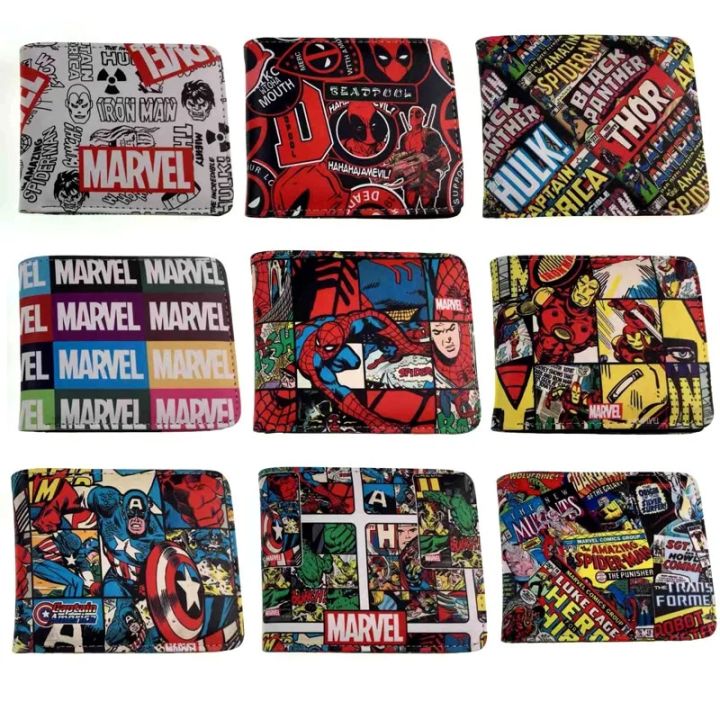 Marvel Wallet Spiderman Super Heroes Anime Men's Wallet Clutch Bag PU ...