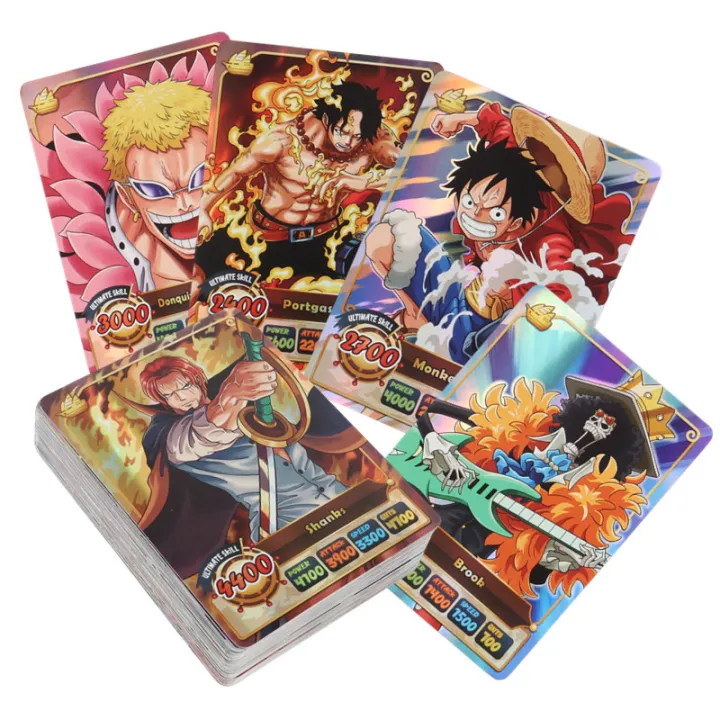 50Pcs One Piece Card English Version Holographic SSR Collection Cards ...