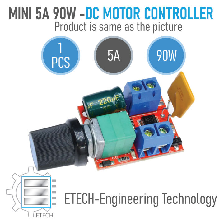 Mini PWM 5A 90W PWM 12V DC Motor Speed Controller Module DC-DC 12V 24V Adjustable | Daraz.com.bd