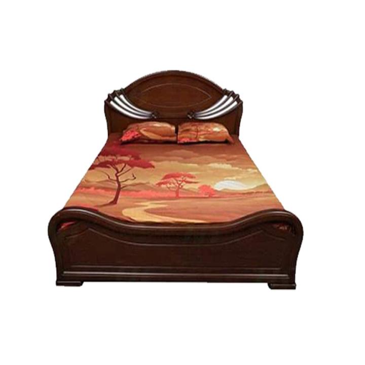 Malaysian process wood Double Bed B-0990 Size 5*7 ft Tetul Color ...