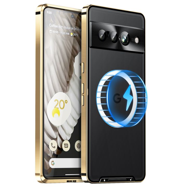 For Google Pixel 7 Pro MagSafe Magnetic Frosted Metal Phone Case ...