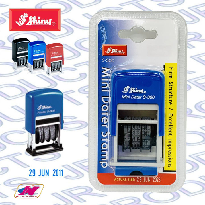 Shiny S-300 Self-Inking Dater>Date Stamp>Mini Dater Stamp Black > Auto ...
