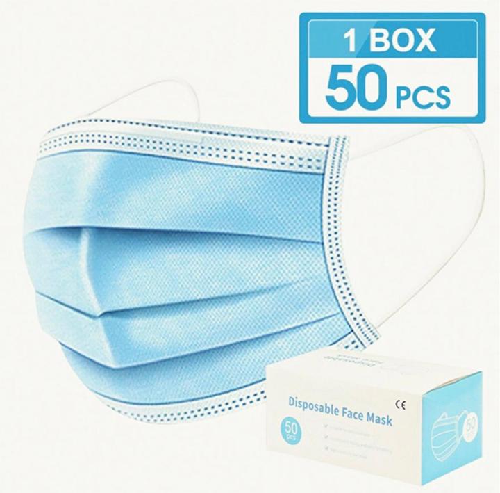 3 Ply Disposable Surgical Face Mask - 50Pcs | Daraz.com.bd
