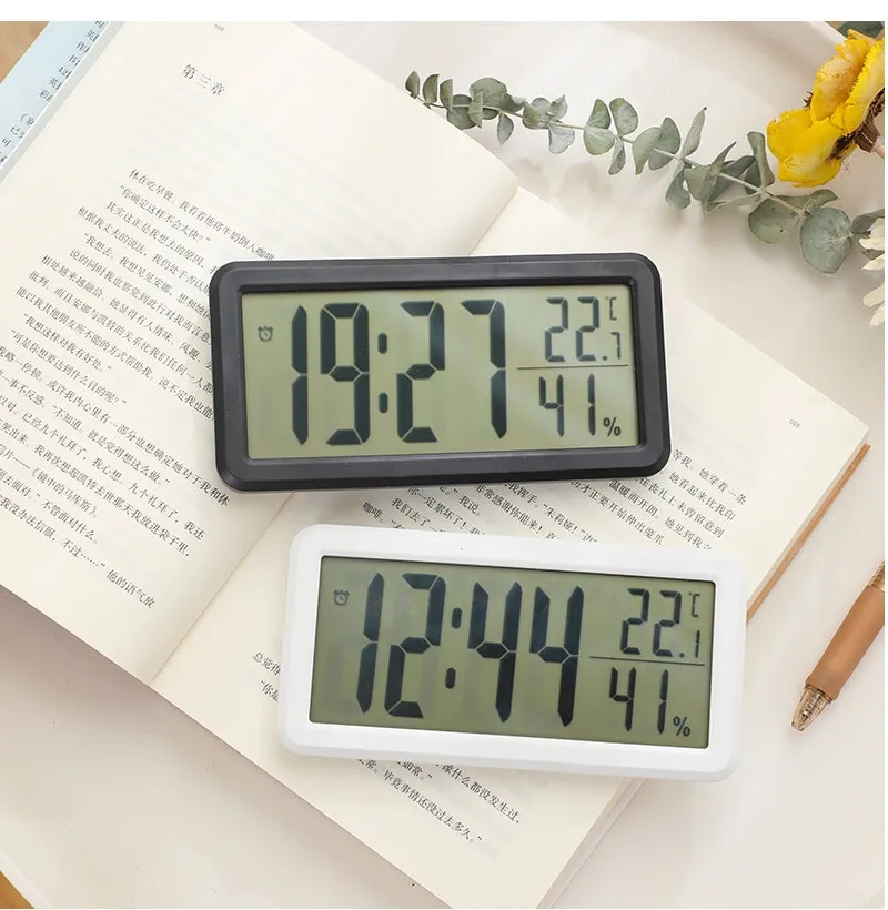 Slim Nordic Digital Alarm Clock Battery Powered Big Screen LED ...