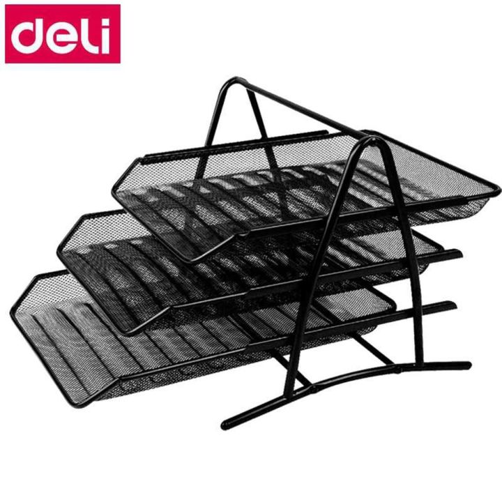 Deli 9181 metal Document trays 3 layer file basket file tray | Daraz.com.bd