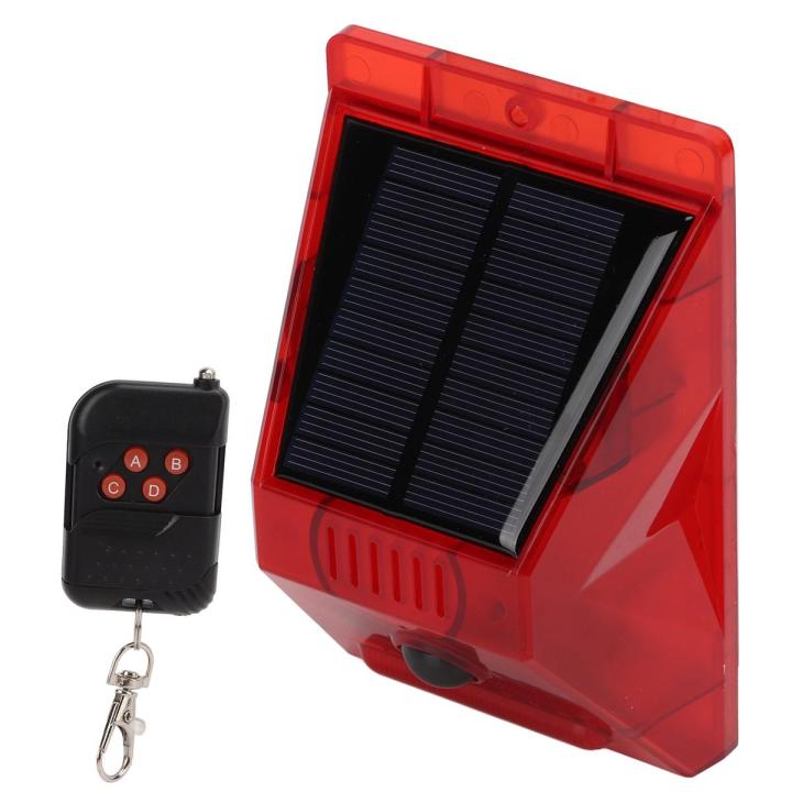 Chenmeng La Sound Light Alarm Lamp Solar Powered Remote Control Anti ...